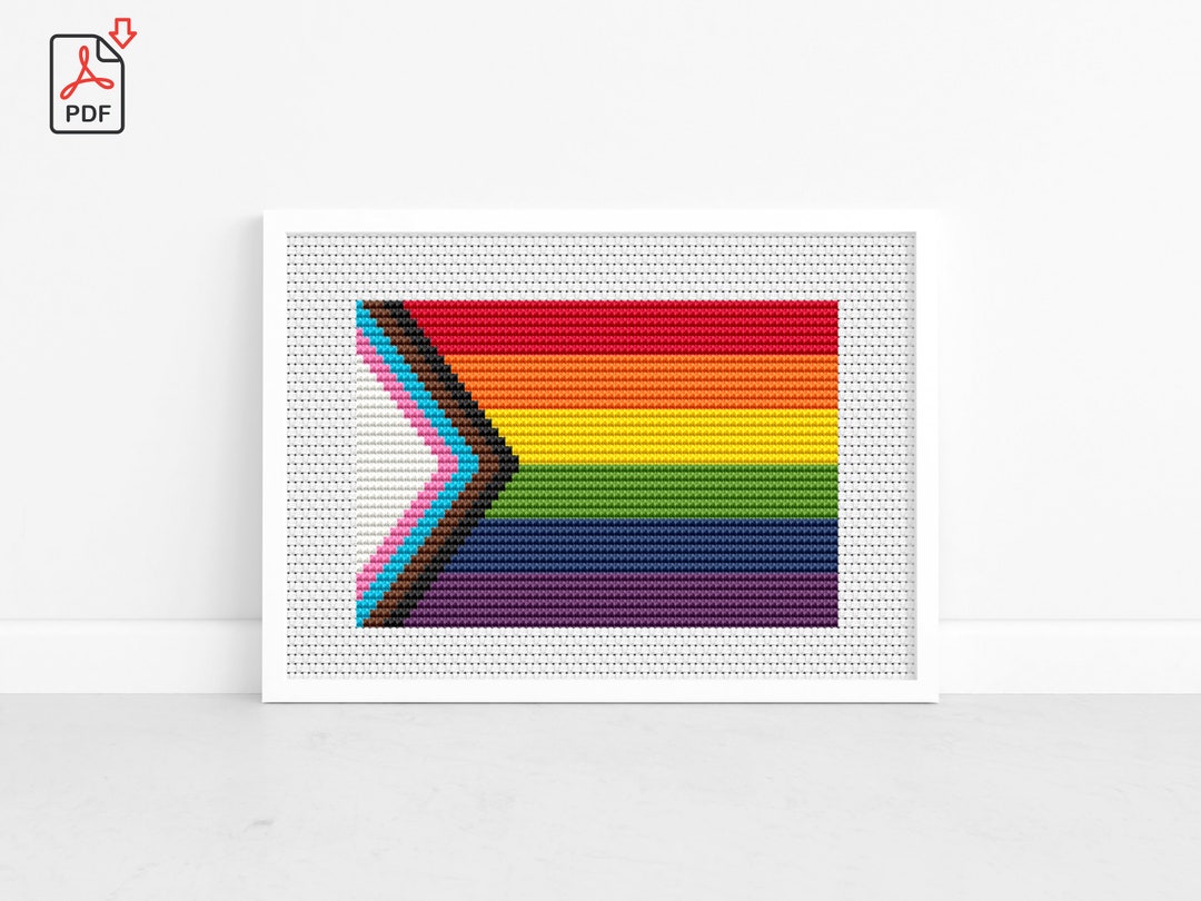 Intersectional LGBT Flag, Cross Stitch Pattern, Trans Inclusive, Gay ...
