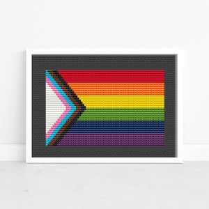 Intersectional LGBT Flag, Cross Stitch Pattern, Trans Inclusive, Gay ...