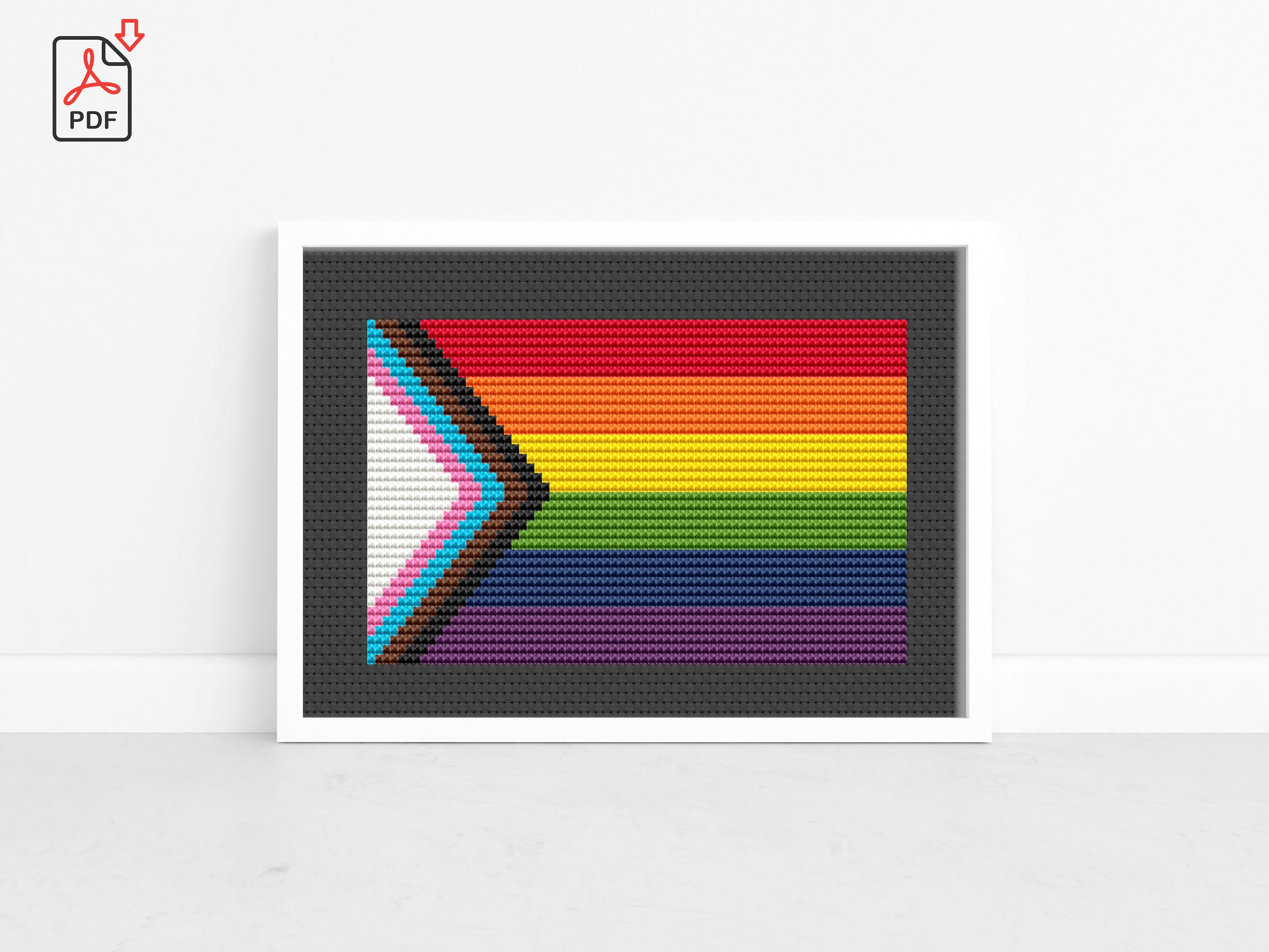 Intersectional LGBT Flag Cross Stitch Pattern Trans | Etsy