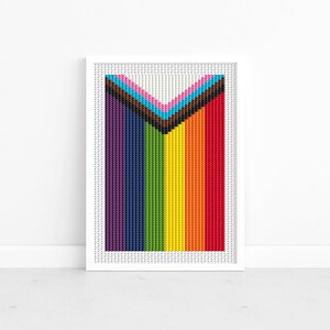 Intersectional LGBT Flag, Cross Stitch Pattern, Trans Inclusive, Gay ...