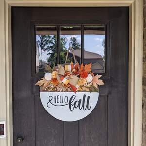 Hello Fall Door Hanger, Autumn Door Sign, Fall Front Door Hanger, Front ...