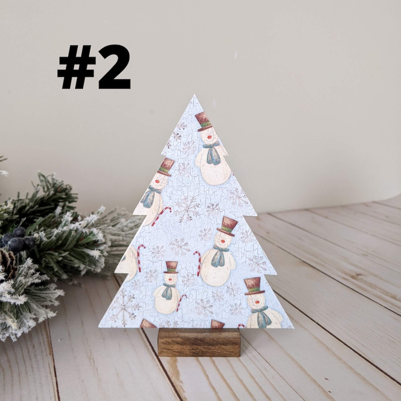 Wood Christmas Tree, Small Wood Christmas Tree, Christmas Tiered Tray ...