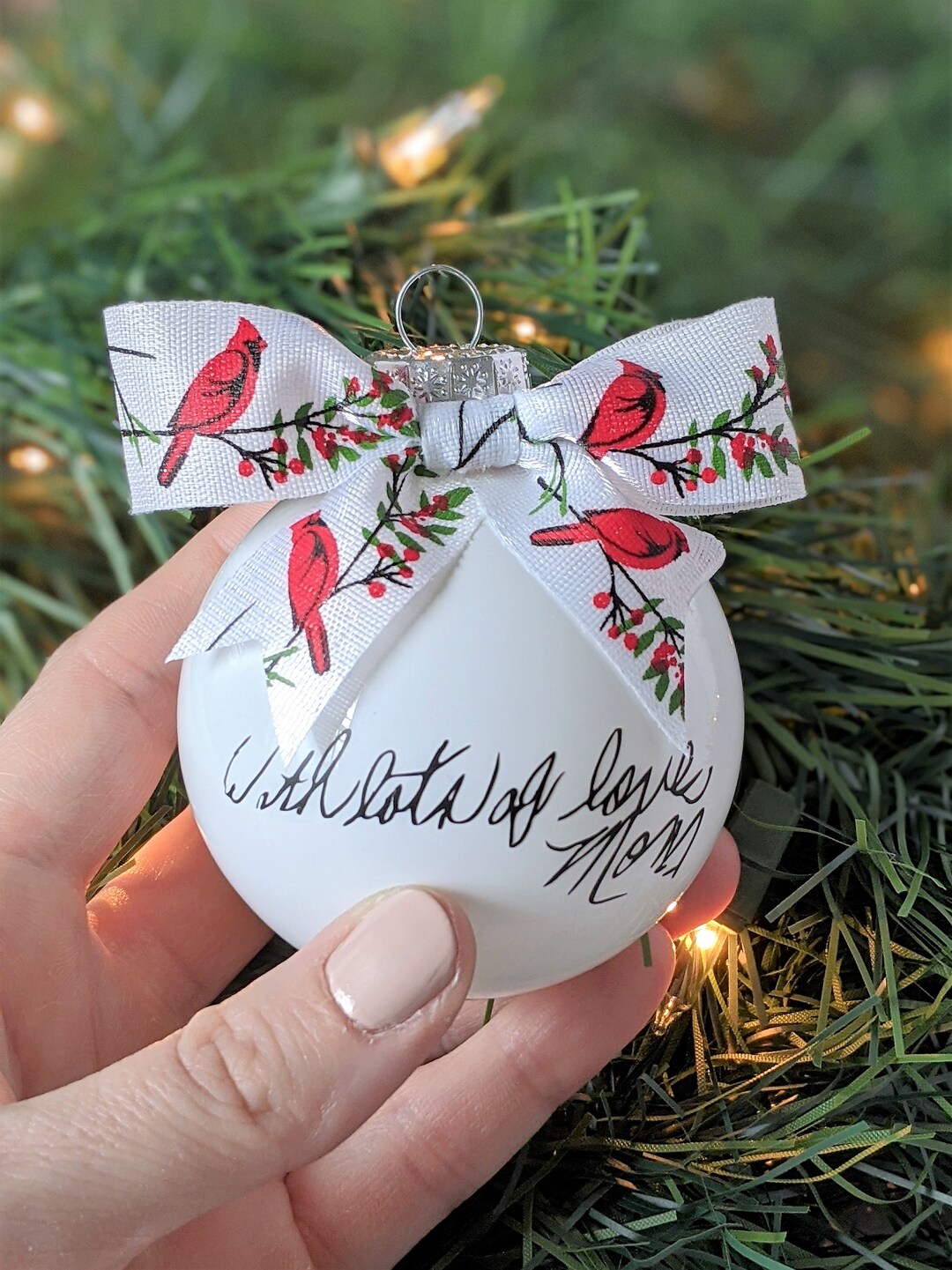 Personalized Handwriting Ornament, Memorial Handwriting Ornament ...