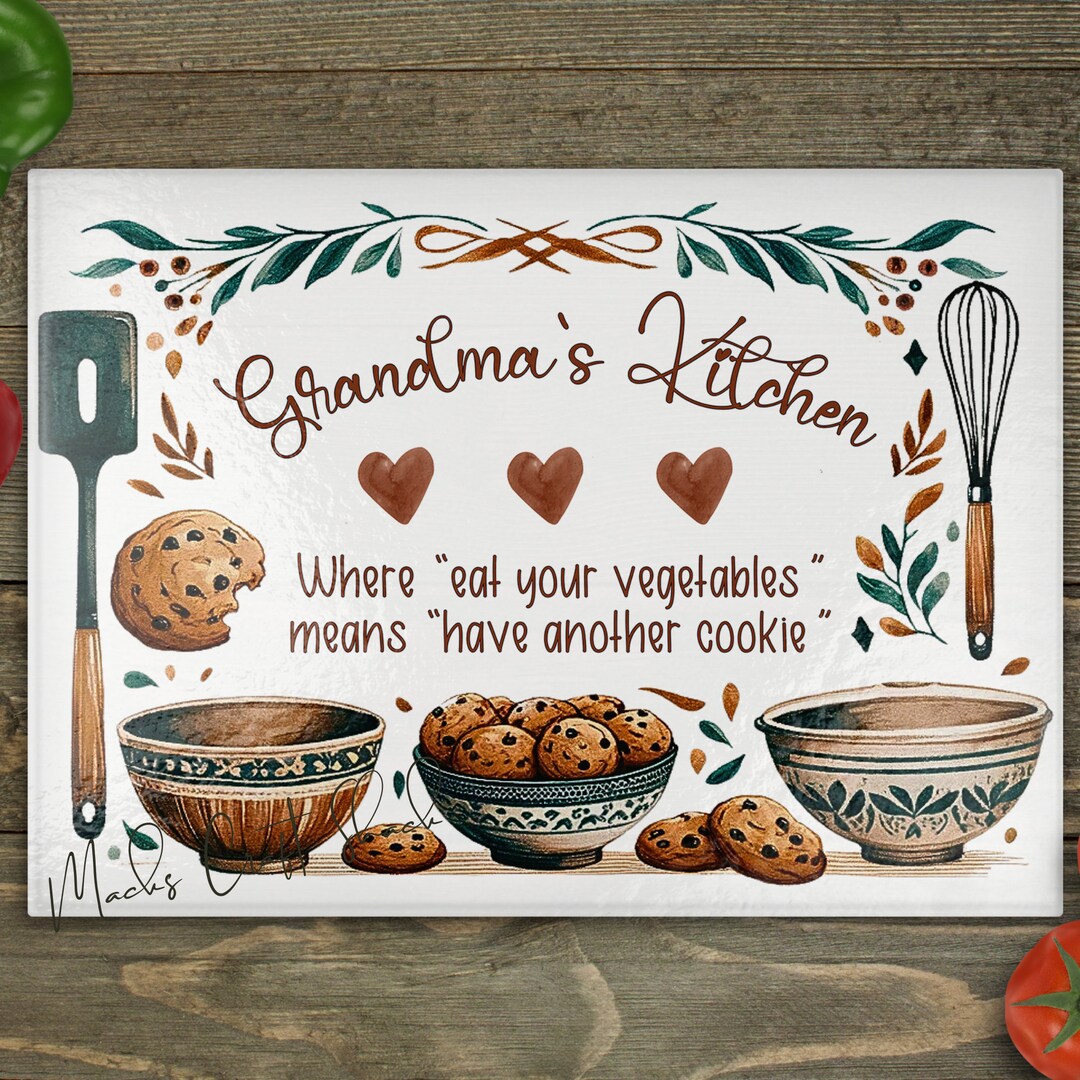 READY to PRESS - Grandma's Kitchen - Customizeable - Cutting Board ...