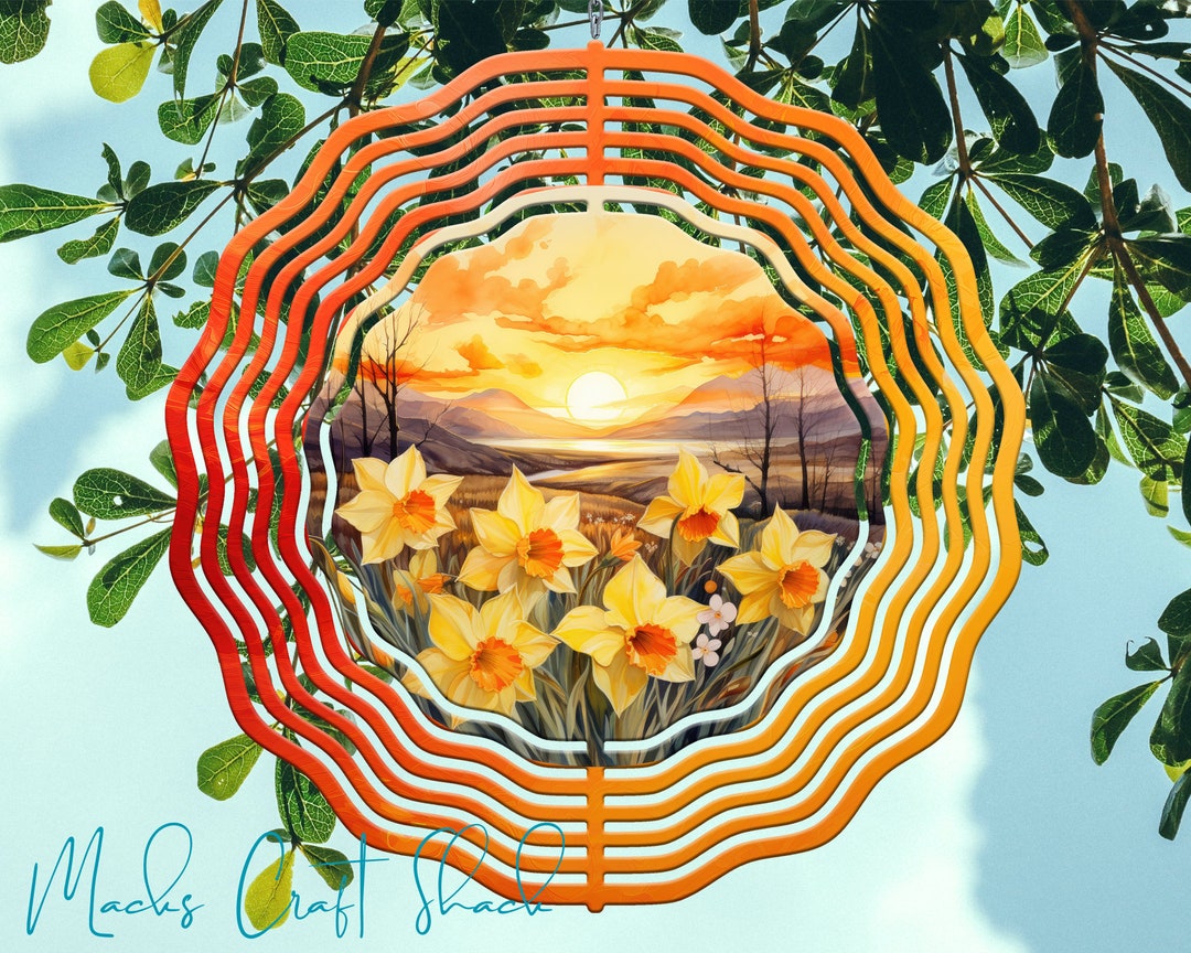 READY to PRESS - Daffodils Wind Spinner Sublimation PRINT - Not A ...