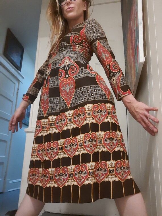 1970's psychedelic geometric midi dress by Dalani - Gem