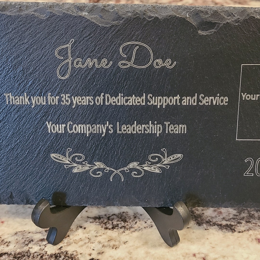 Employee Recognition Slate Plaques - Great Gift for Retirees - Etsy