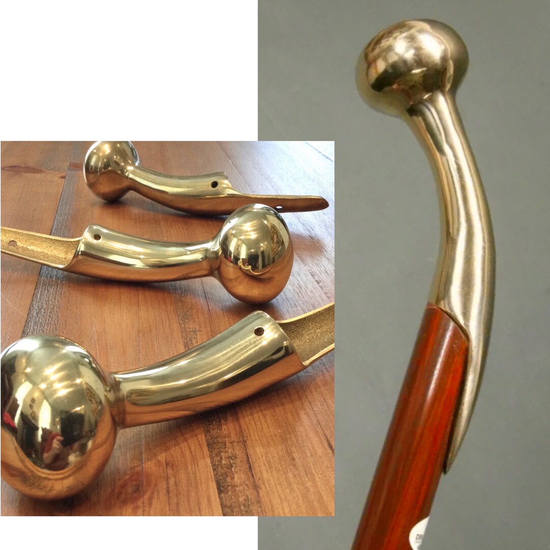 3 Hames Cane Handles 8 Solid Brass Curved Walking Stick - Etsy