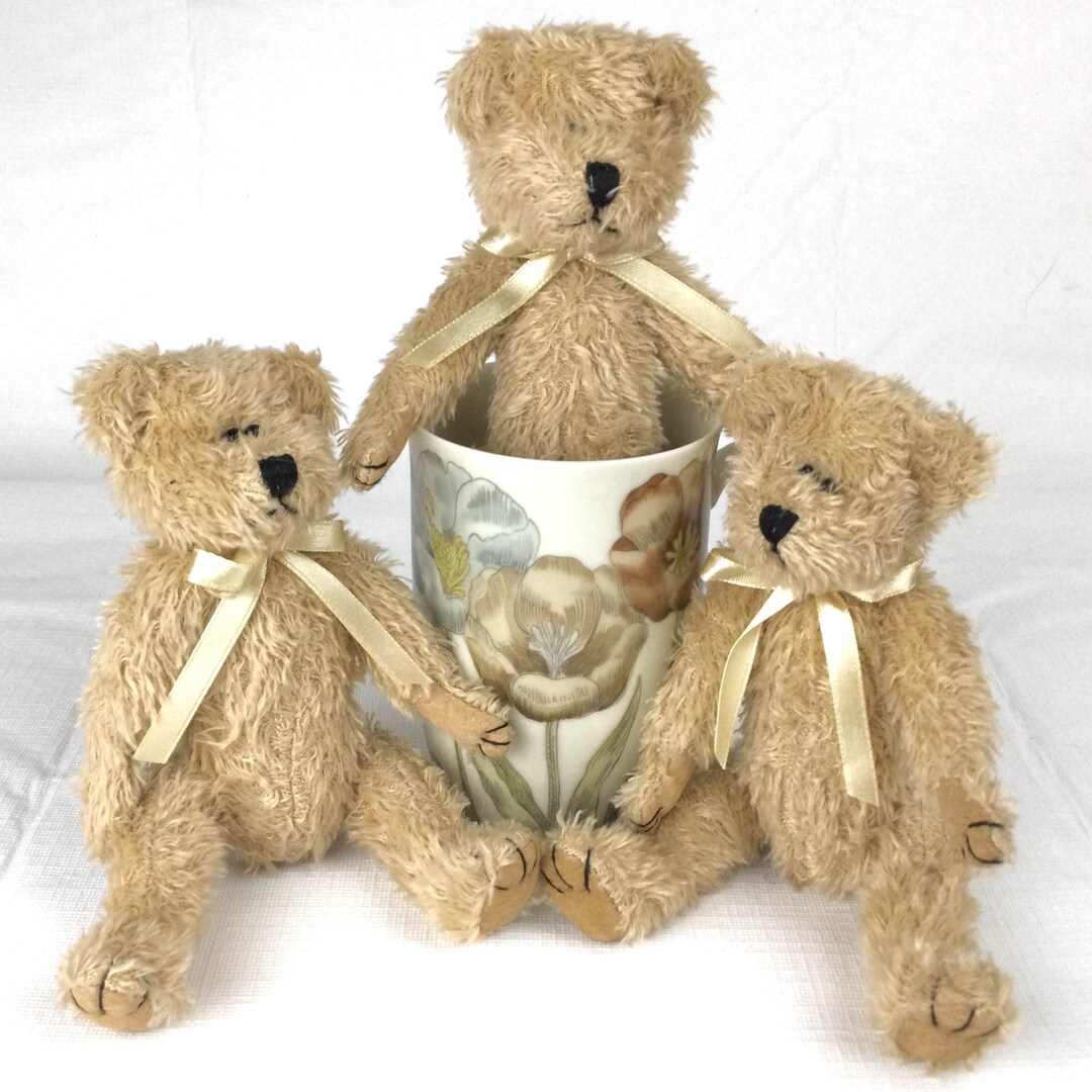 12 Vintage Jointed Bears 6 Plush Craft Warehouse NOS Tan Beige Teddy ...