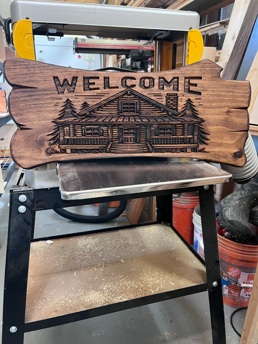 Welcome Rustic Cabin Log Look Plaque. - Etsy