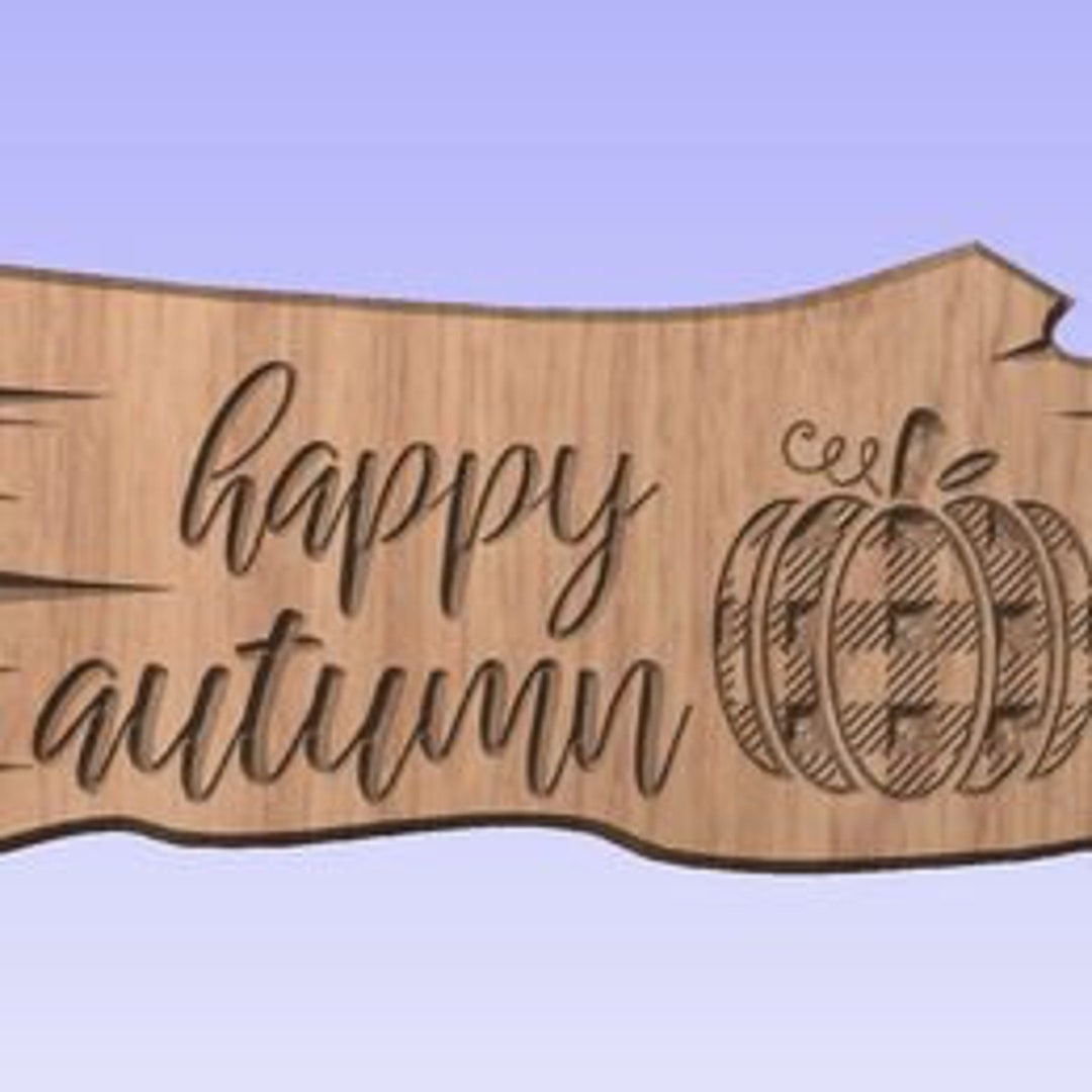 Happy Autumn Rustic Log Look Plaque - Etsy