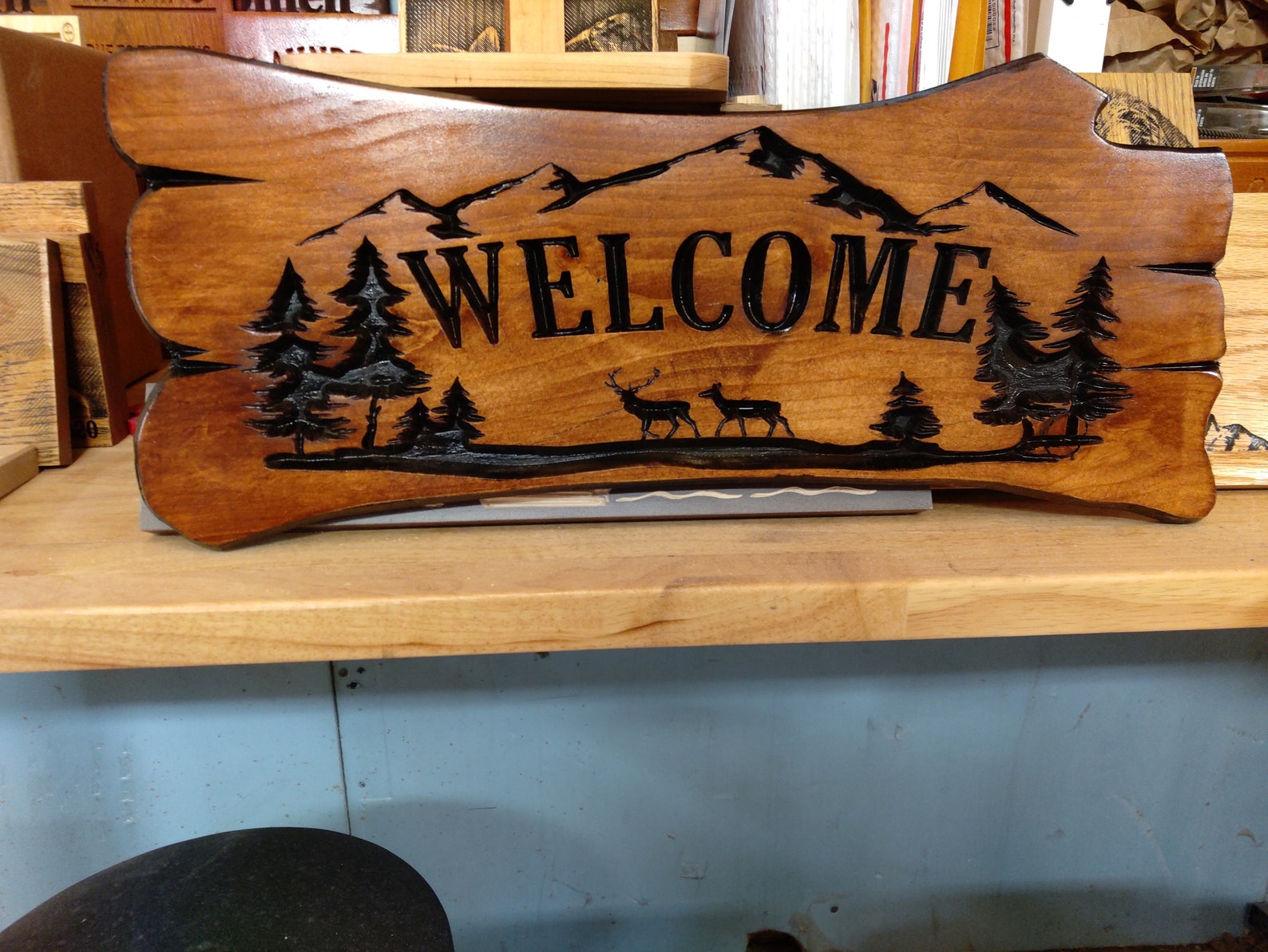 Welcome Log Elk - Etsy