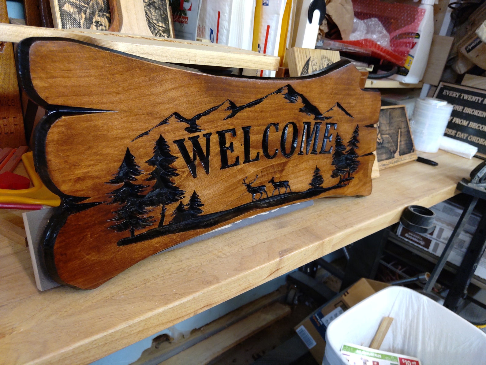 Welcome Log Elk - Etsy