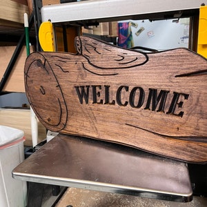 Welcome Log Knotty Pine - Etsy