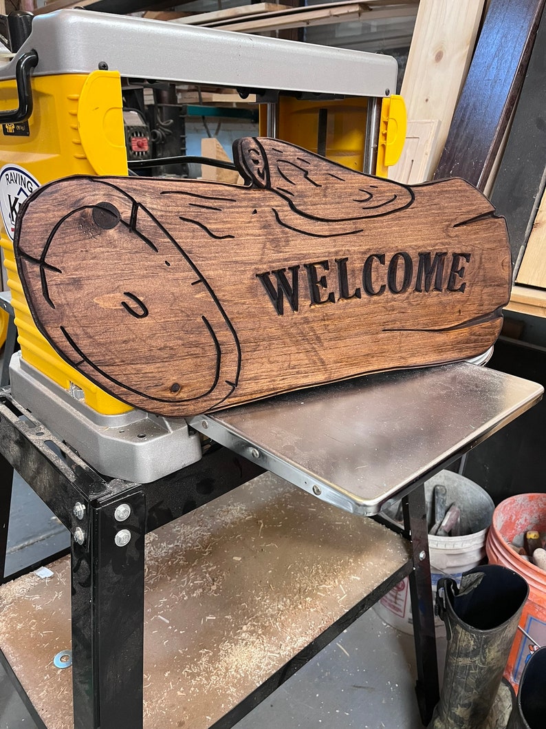 Welcome Log Knotty Pine - Etsy