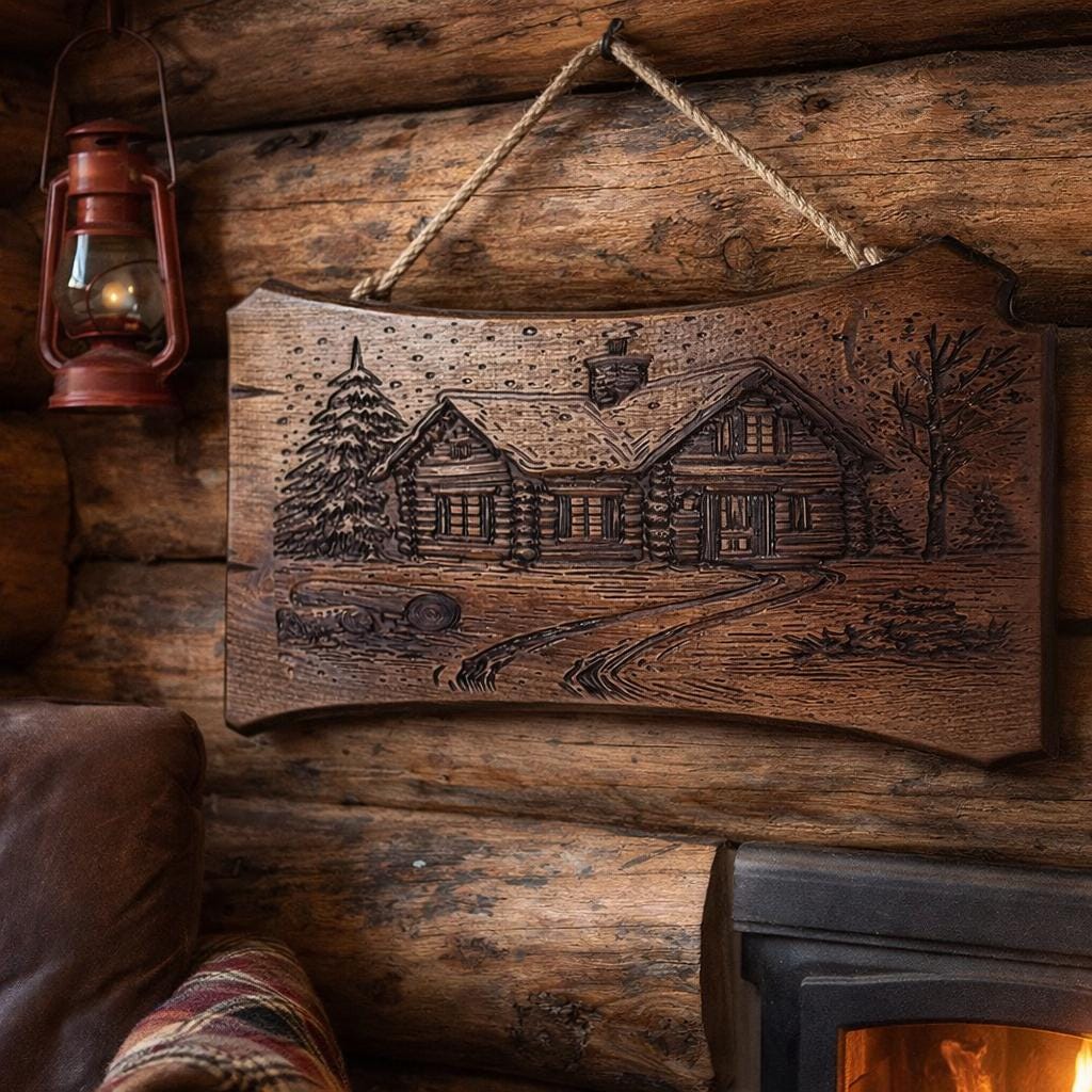 Rustic Cabin Log Look Plaque 12x24 Knotty Pine - Etsy