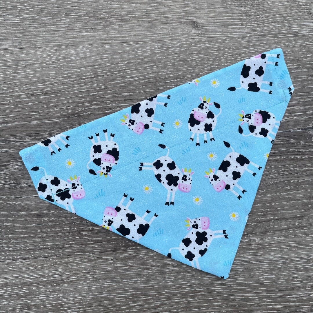 Cow Dog Bandana Over the Collar, Cow Print Bandana, Pet Lover Gift, Dog ...