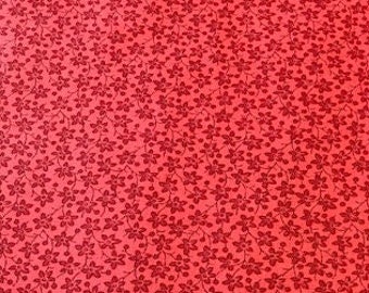 Red Floral Fabric - Etsy