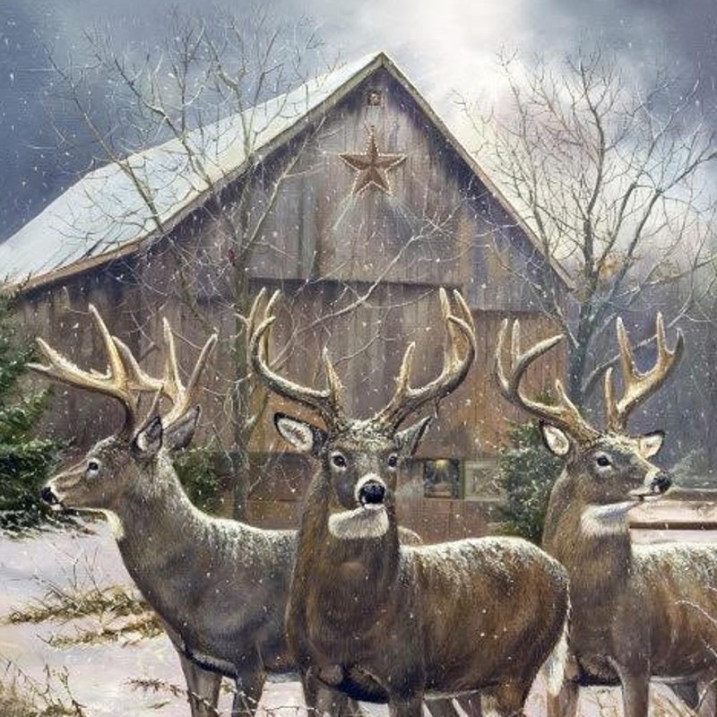 Deer Panel Fabric - Etsy