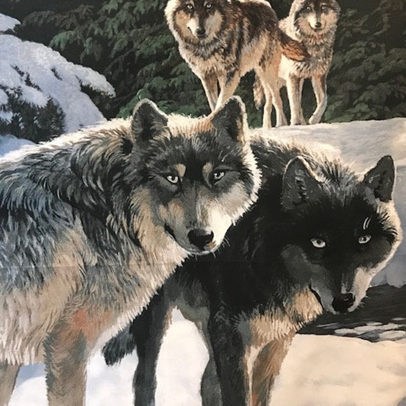 Wolf Fabric Panel - Etsy