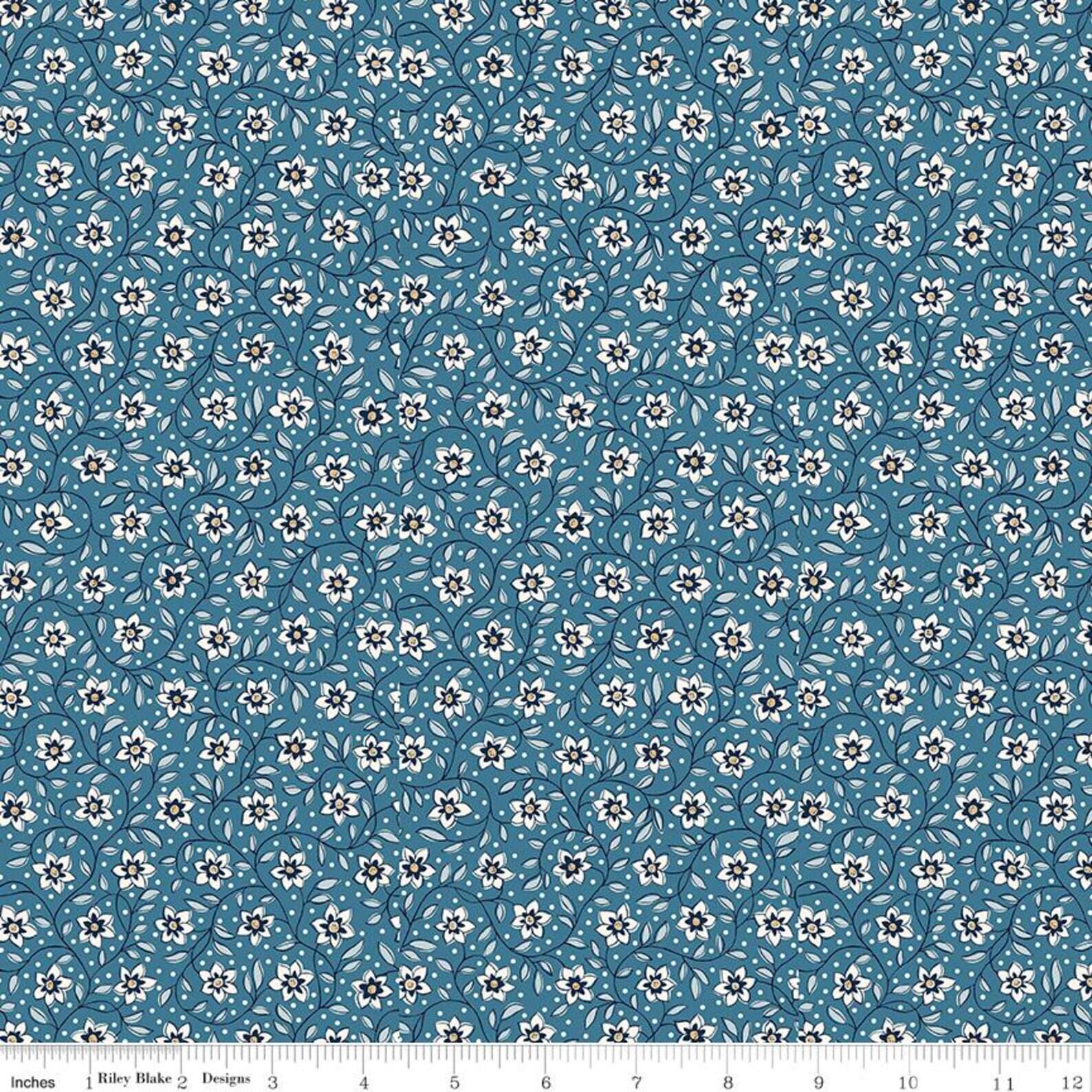 Fabric *LIBERTY DENIM FLORALS* Lily Trail A - New 2025 Collection 100% ...