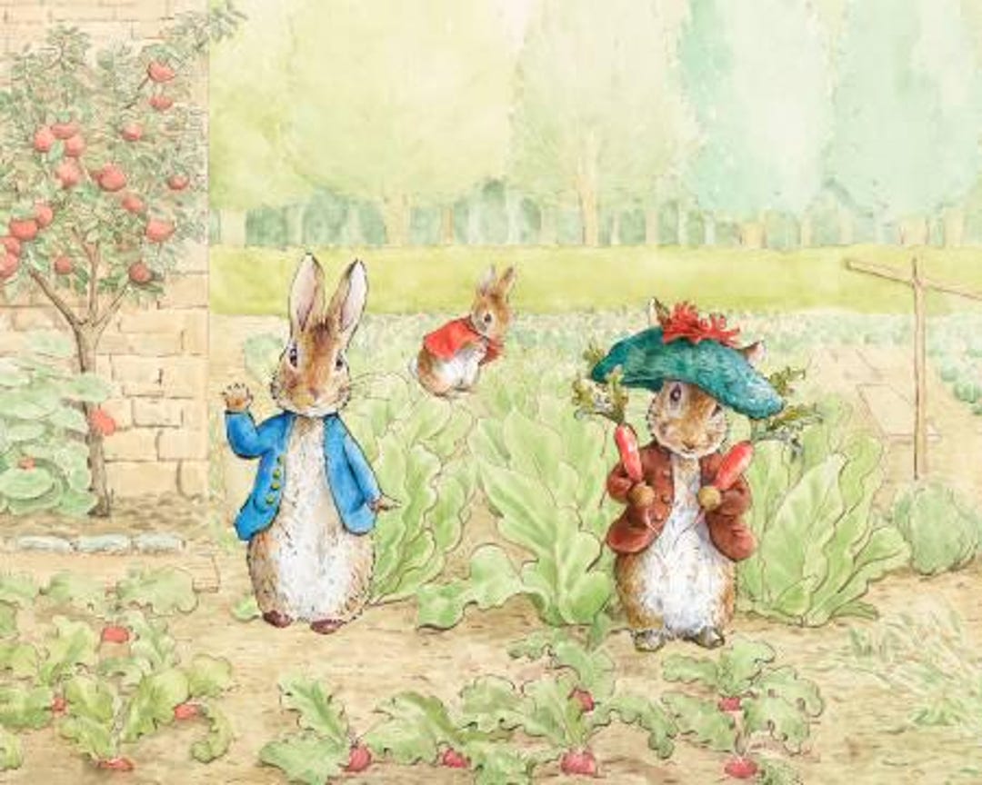 Fabric Panel *PETER, FLOPSY & BENJAMIN Bunny Panel* 2038-4C New Beatrix ...