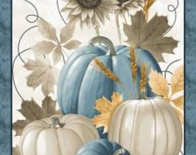 Fabric Panel *AUTUMN VIBES* PUMPKINS Panel 24" New! Beautiful 100% ...