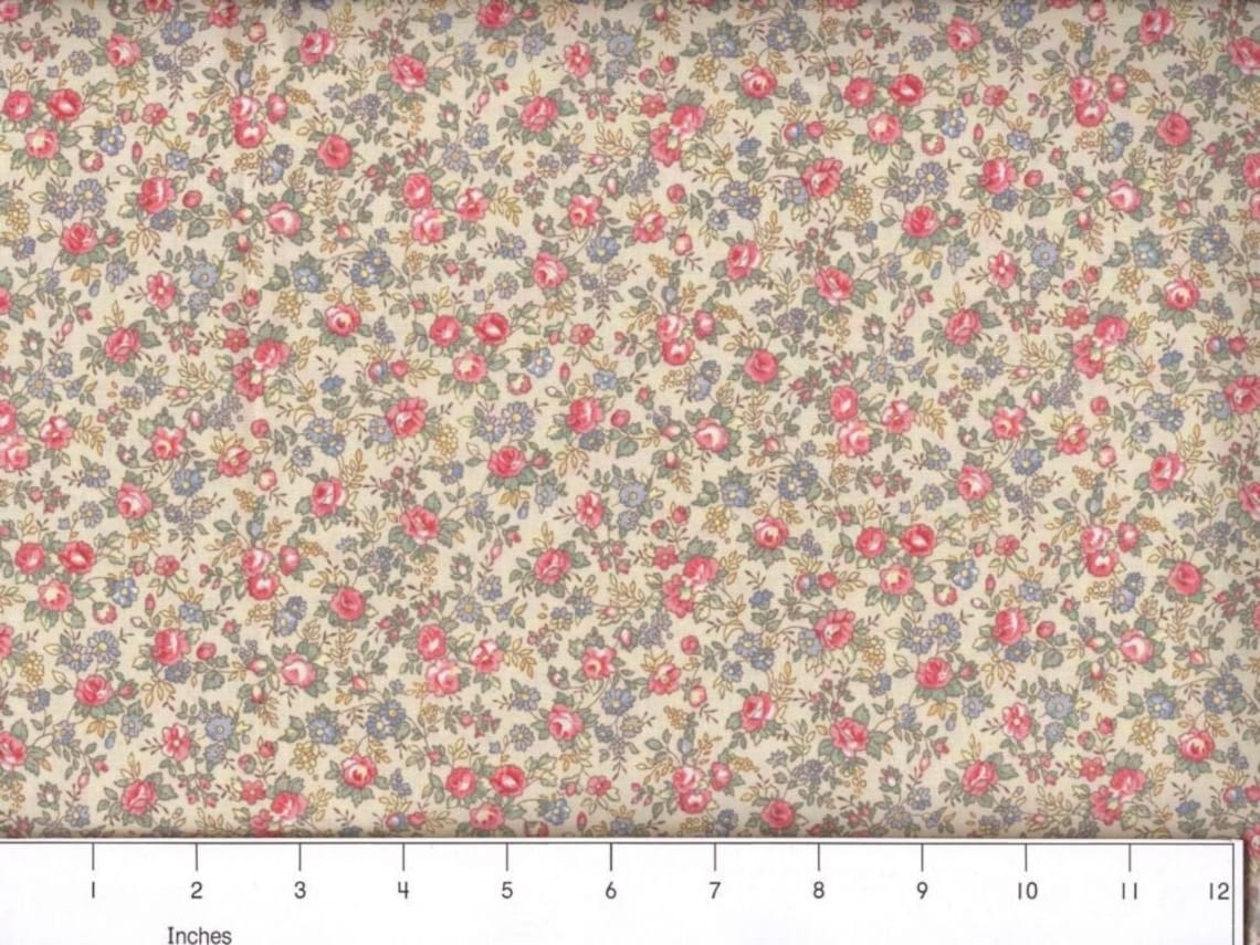 Fabric by the YARD Calico Fabric NEW Vintage Look / Cream - Etsy
