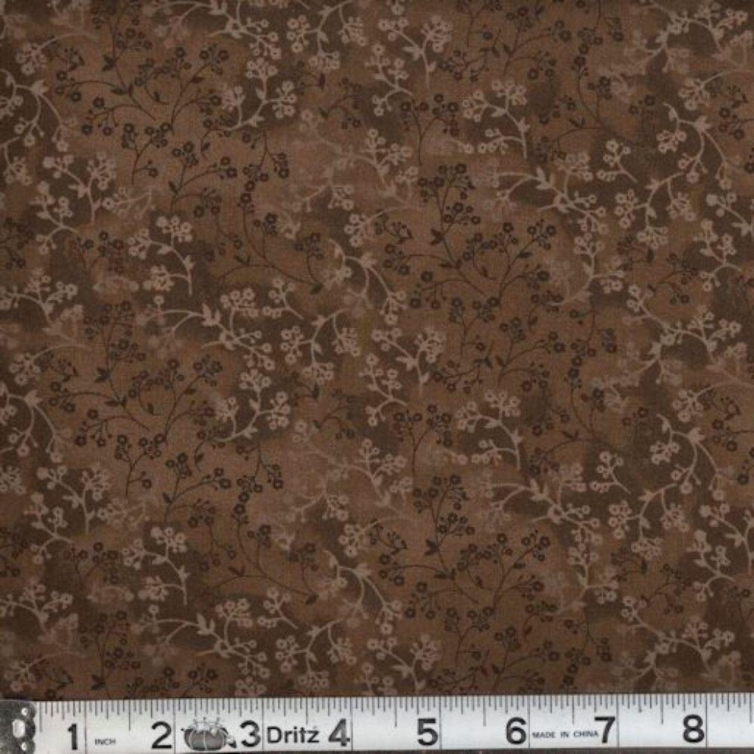 Fabric - CHOCOLATE BROWN FLORAL !! Calico Brown Tones!! New!! Always ...