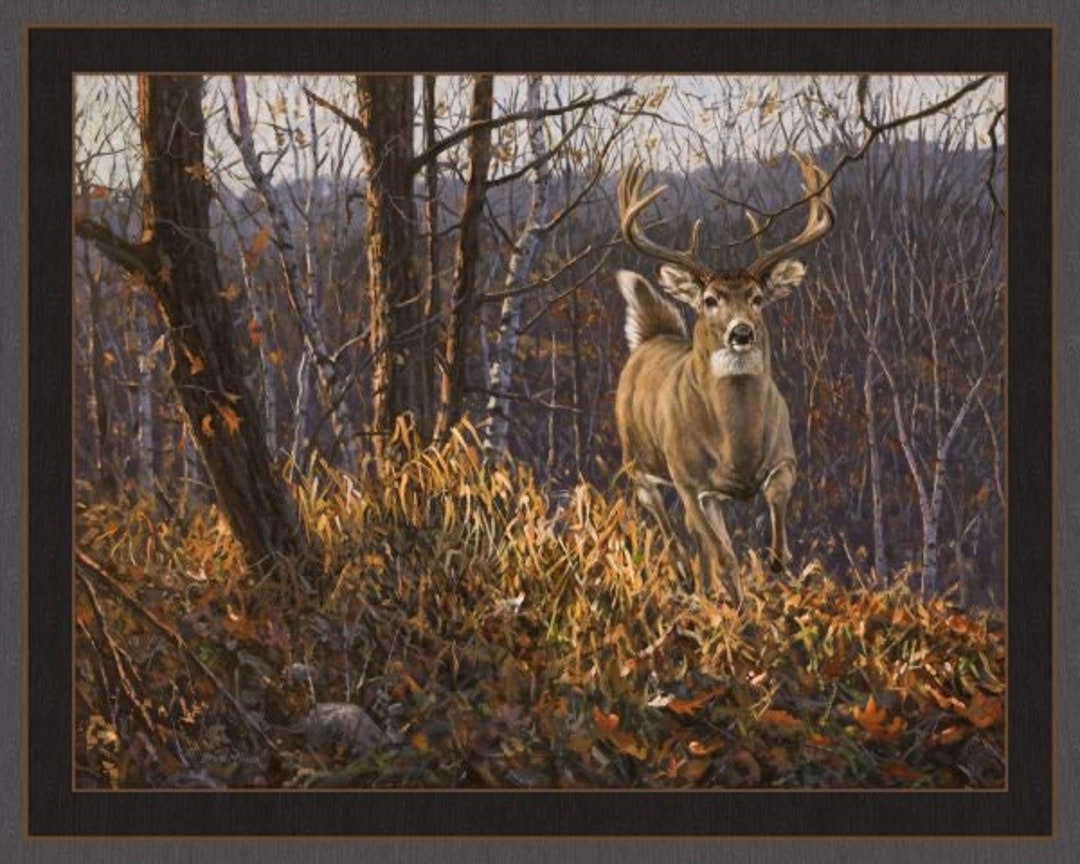 Fabric Panel "backwoods Runner" Big Buck - New!!! White-tail Deer ...