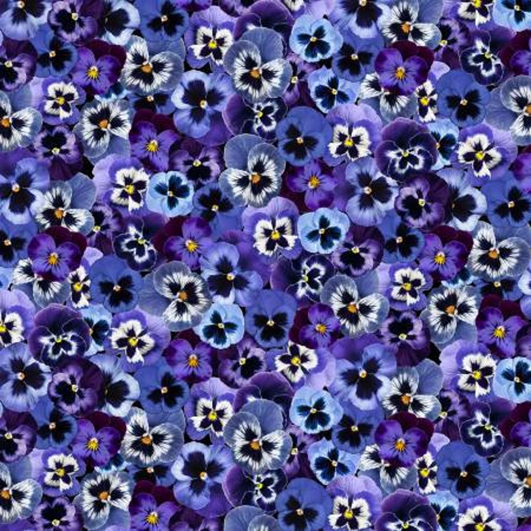 Fabric "multi PACKED Pansy" by Timeless Treasures 100% Premium Cotton ...