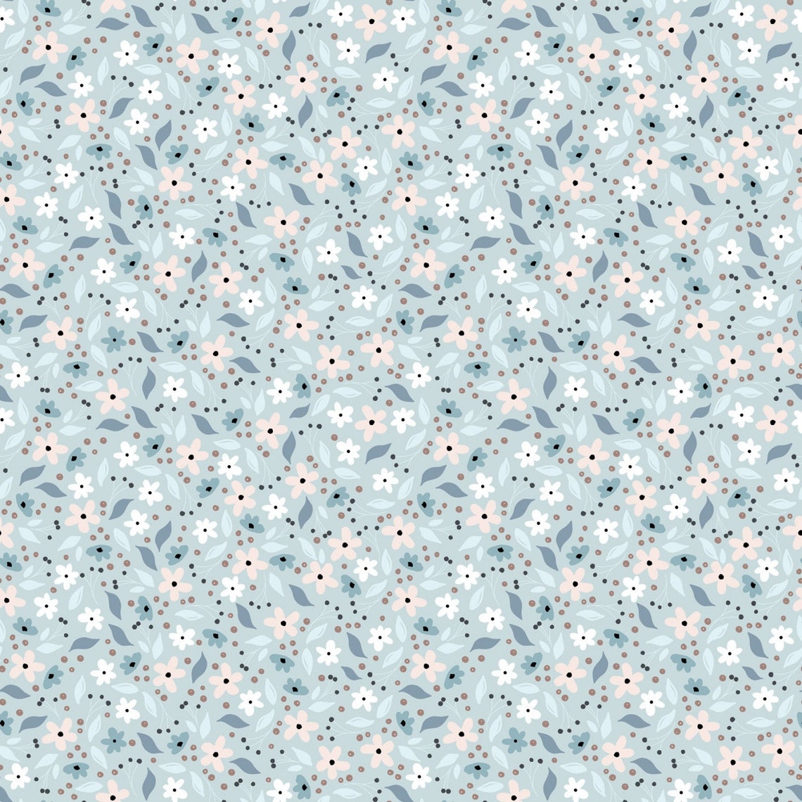 Fabric House & Home "cicely Blue" Continuous Cut Premium Fabric by ...