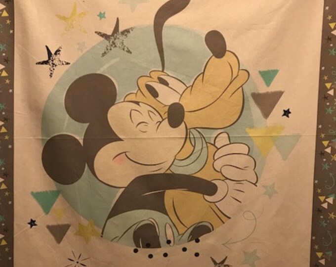 Mickey Disney Mickey Mouse Fabric Panel Mickey and Pluto - Etsy