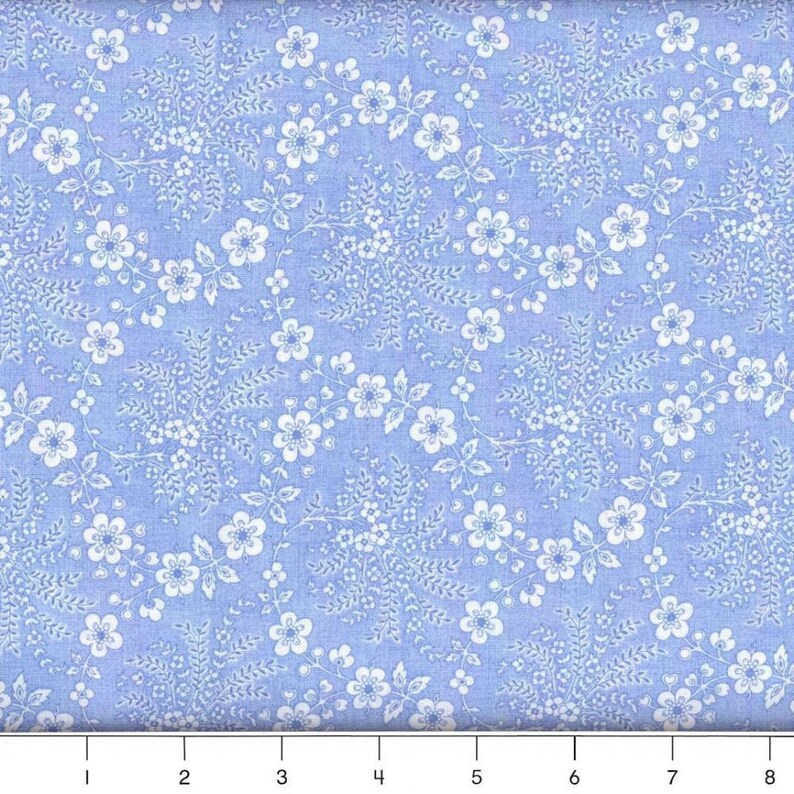 Fabric SALE Light Blue Floral NEW - Etsy