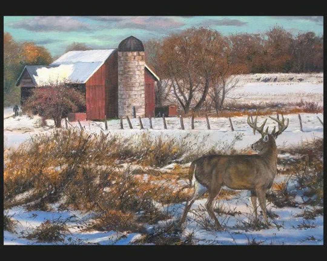 Fabric Panel "eye to Eye" New!! BUCK on the Farm Fabric Panel ...