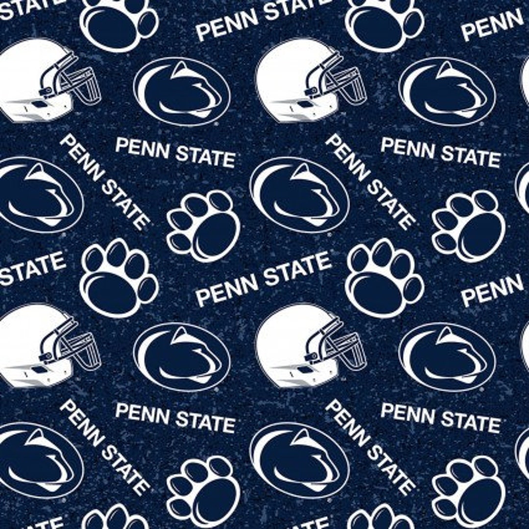 PENN STATE UNIVERSITY Fabric "paws & Helmets" New!!!!!! Cotton Fabric ...