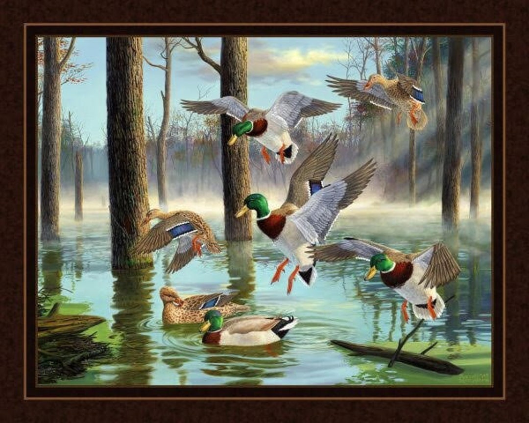 Fabric Panel **DUCKS** Beautiful DUCKS Fabric Panel 100% Premium Cotton ...