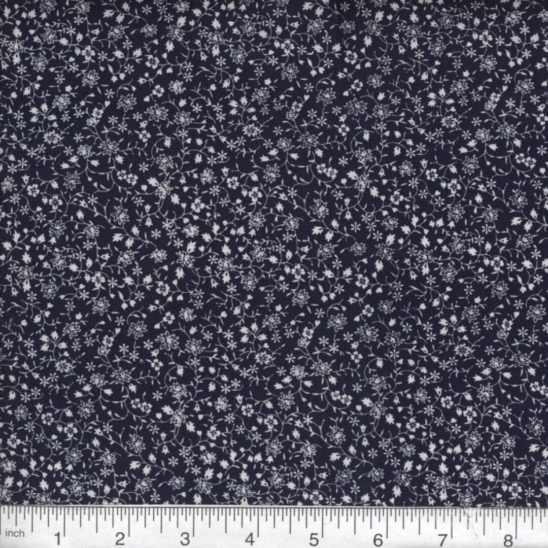 Fabric TINY FLORAL - "navy" New!!! 100% Cotton! - Etsy