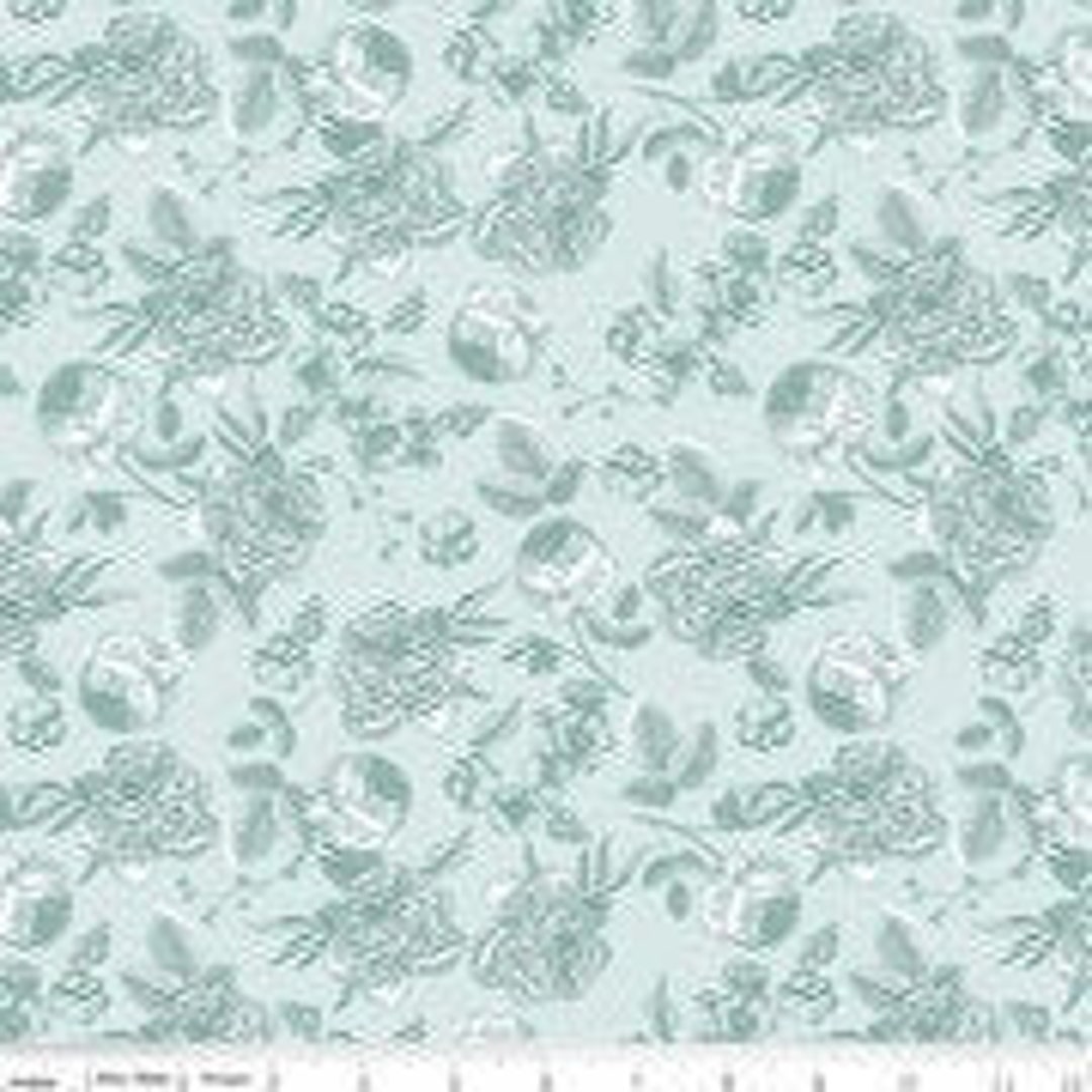 Gingham Gardens Fabric - Lined FLORAL AQUA ***by My Mind's Eye ...