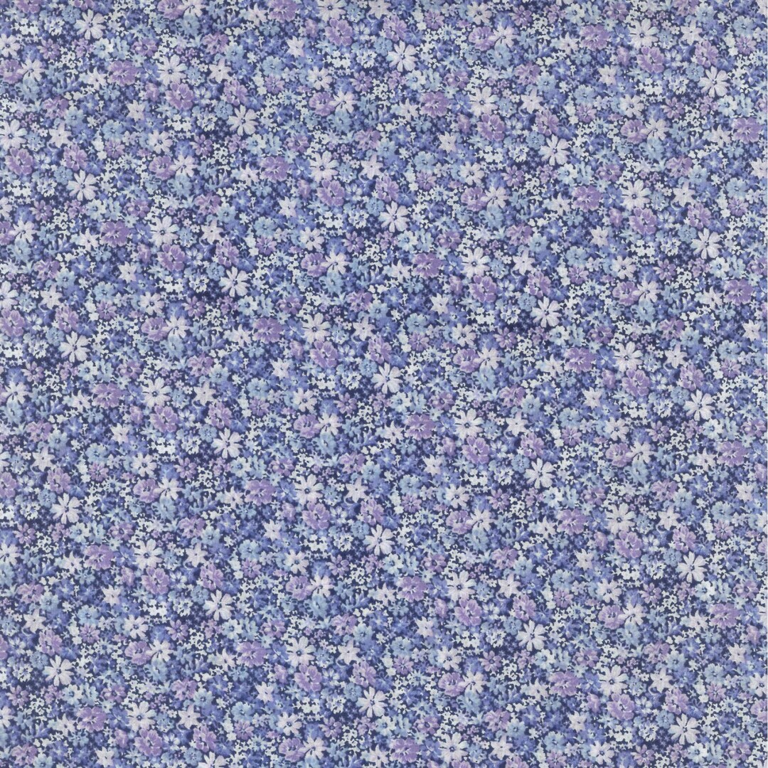 Fabric *KOKKA COTTON LAWN* New!!! *tiny Floral Lilac 1020-22D* New 100% Premium Cotton Lawn ...