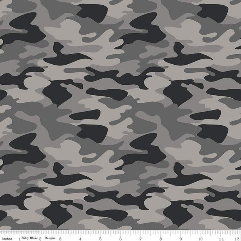 Fabric BIG GAME CAMO *gray* C12972 - New!! 100% Premium Cotton by Riley ...