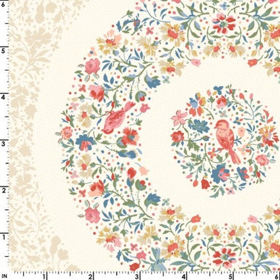 Fabric CHEATER WREATH PANELS Cream lovely Bunch - Etsy