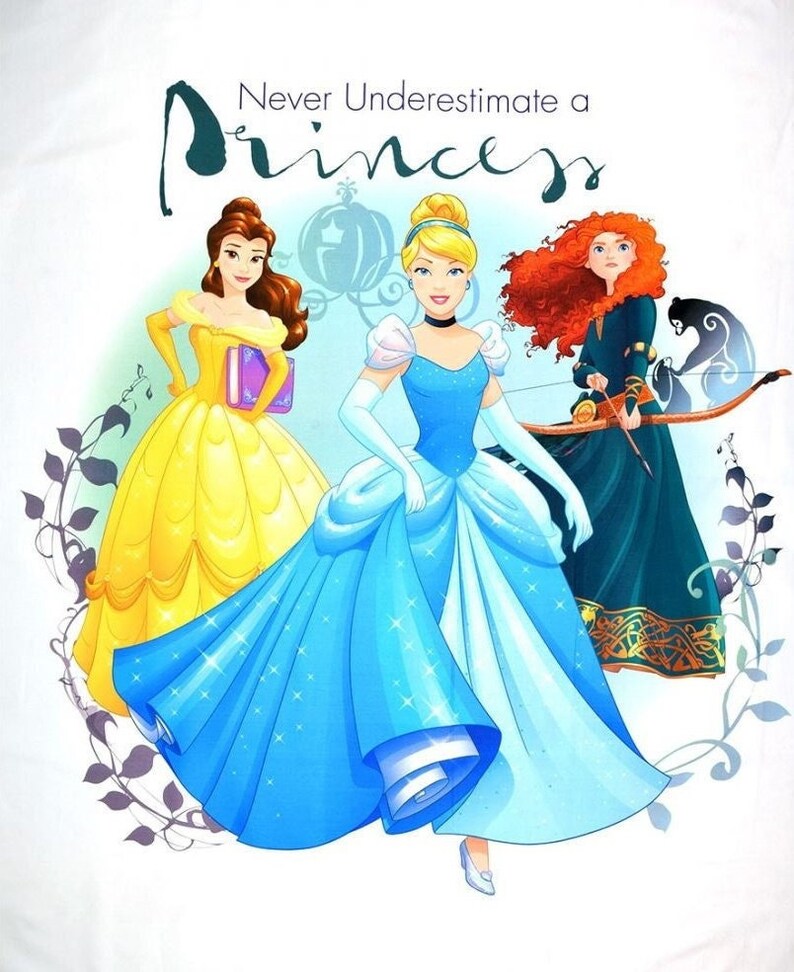Fabric Panel DISNEY PRINCESS PANEL never Underestimate A - Etsy