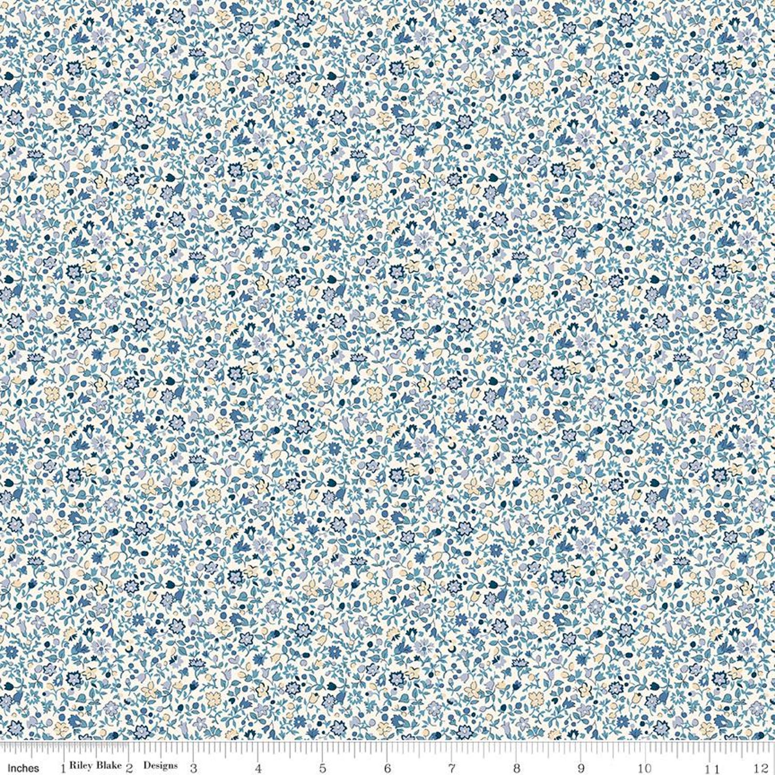 Fabric *LIBERTY DENIM FLORALS* Posy Haze A New 2025 Collection 100% ...