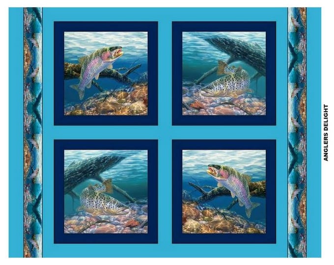 Fishing Trout Fabric Panel, Wildlife Fish, Tournament Beaver Lake Fish ...