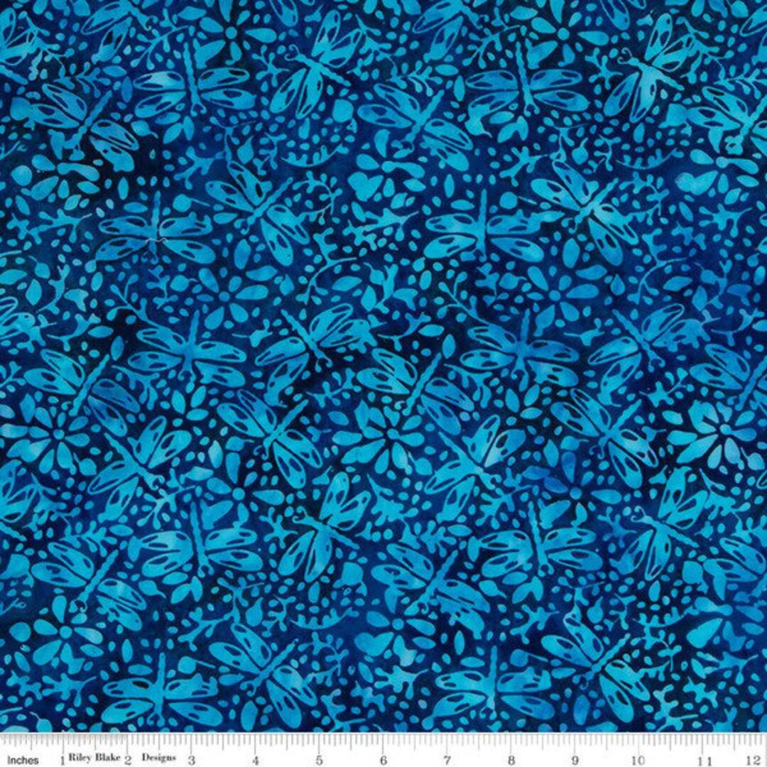 Fabric BATIKS EXPRESSIONS *marine Blue* New!! Cotton Batiks Continuous ...