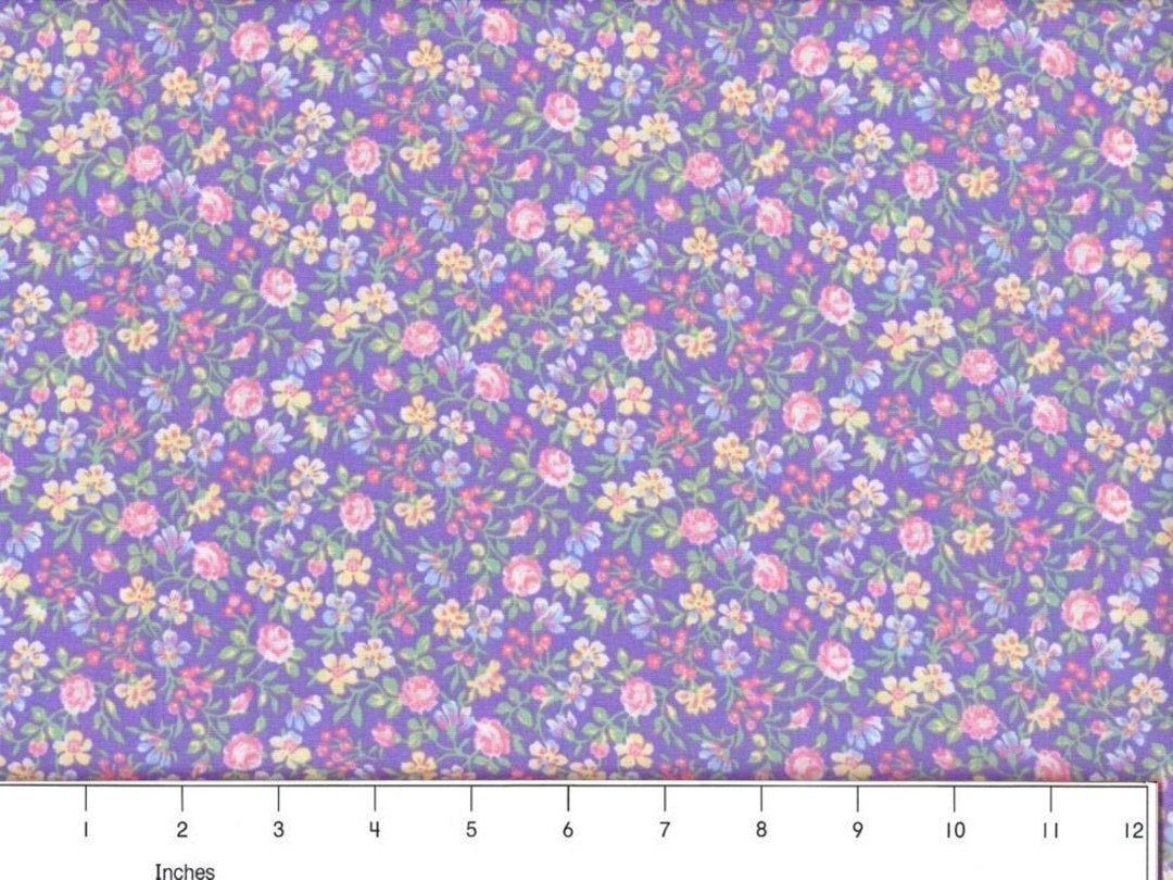 Fabric - Calico Purple!! New!! *always Continuous Cut for You* - Etsy