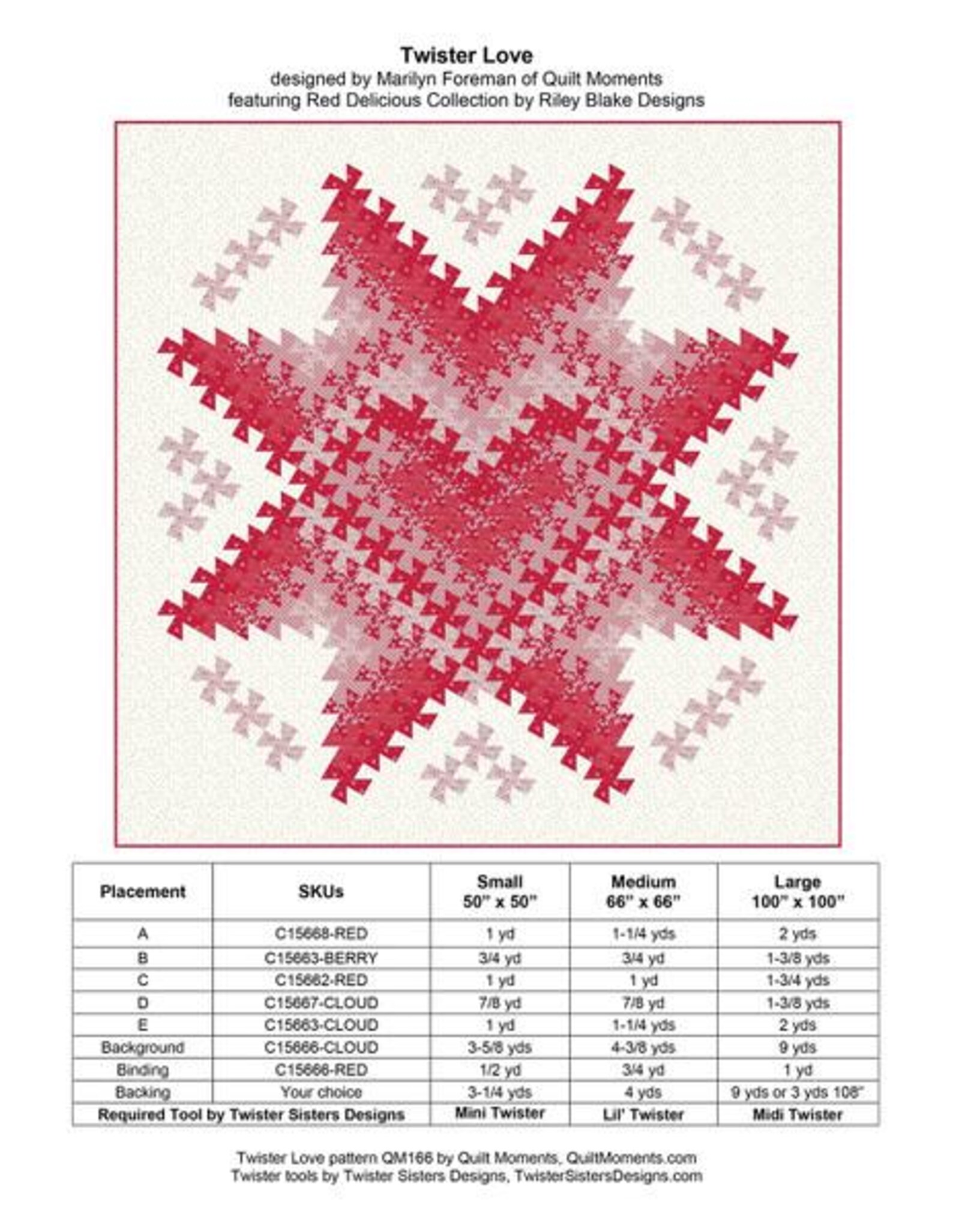 Quilt Pattern *TWISTER LOVE* New! You Can Make Five Different Sizes ...