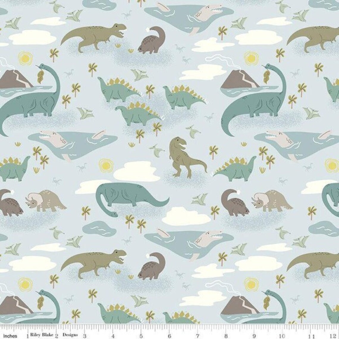 Flannel Fabric Designer Flannel ROAR MAIN SKY New 100% - Etsy