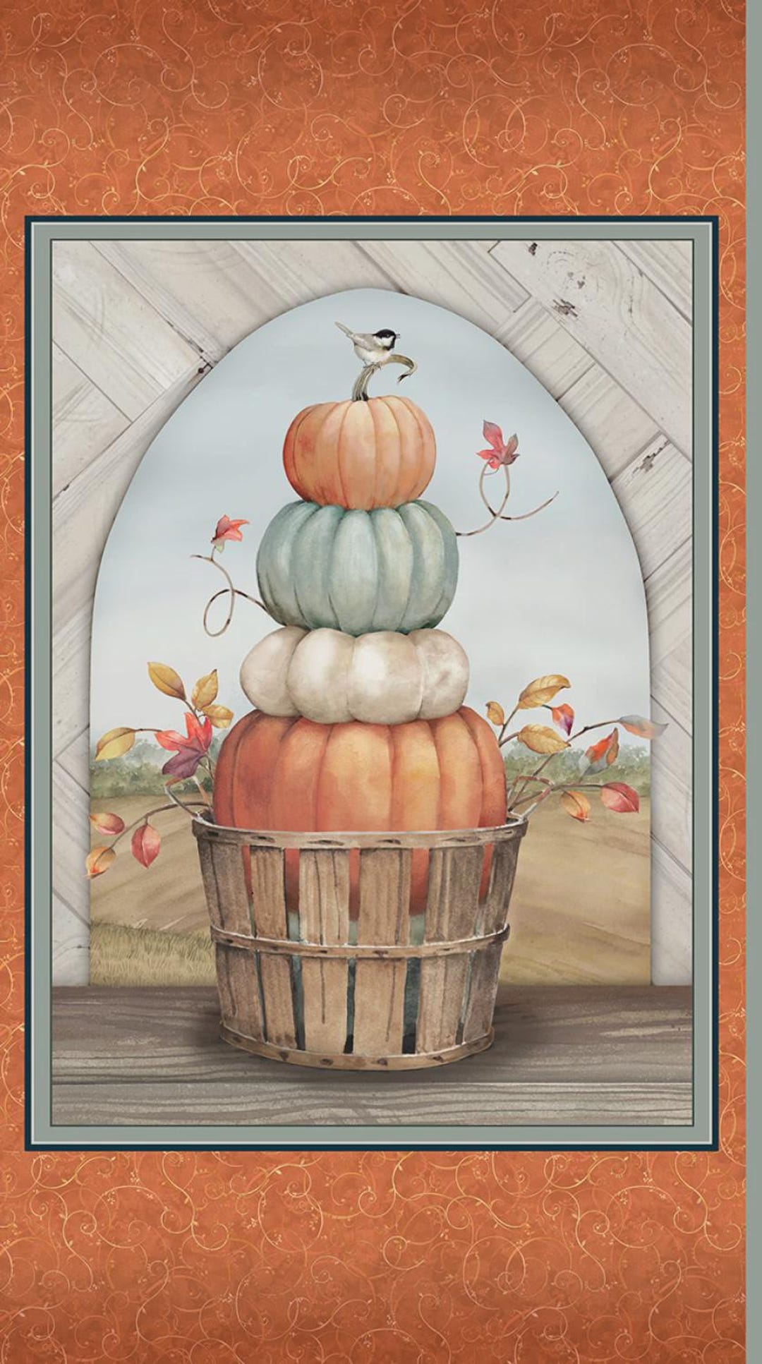 Fabric Panel *BOUNTIFUL* PUMPKIN STACK Panel 5877 - New! Beautiful Fall ...
